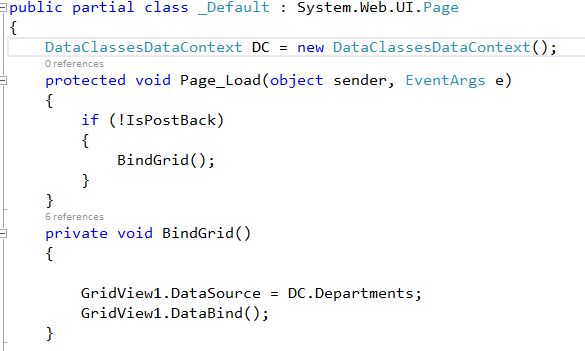 CRUD Operation With GridView Using LINQ And Lambda Expressions